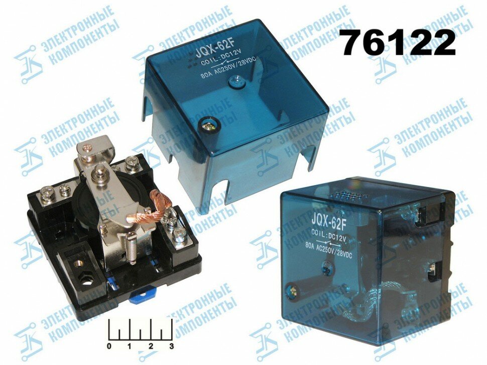 Реле =12V 80A/250V JQX-62F
