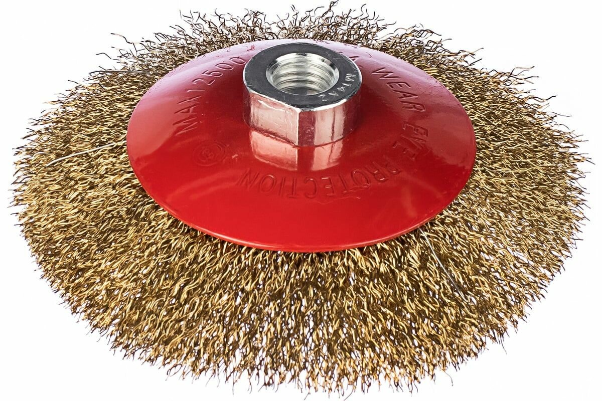 Корщетка-колесо с наклоном (125 мм; М14) для УШМ FIT IT 39052
