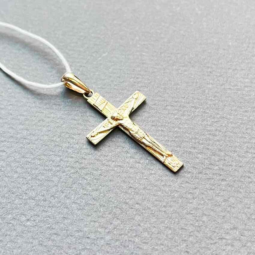 Крестик, красное золото, 585 проба