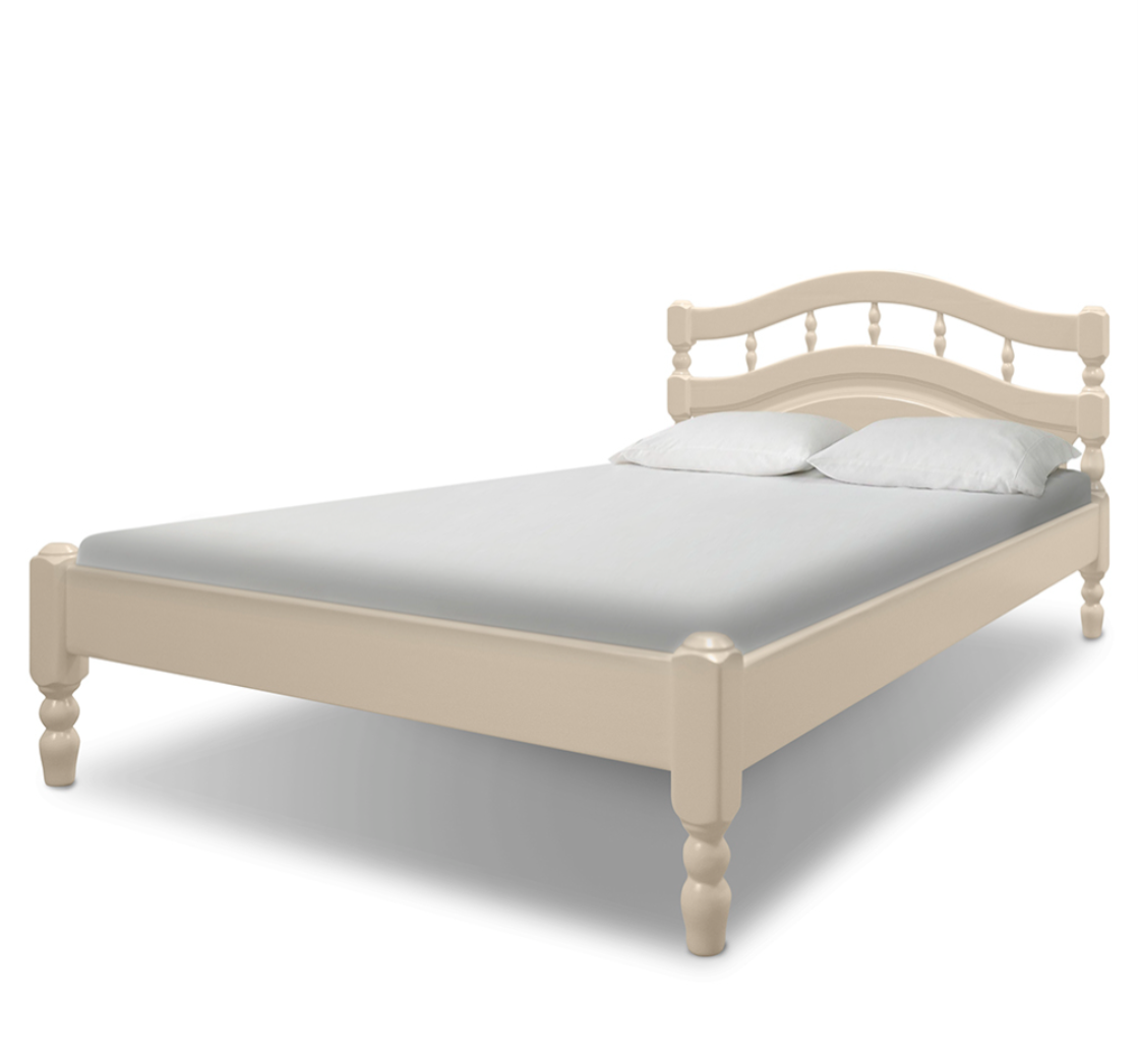 Тахта "Джулия" из массива сосны 160x190 см, Эмаль Слоновая Кость