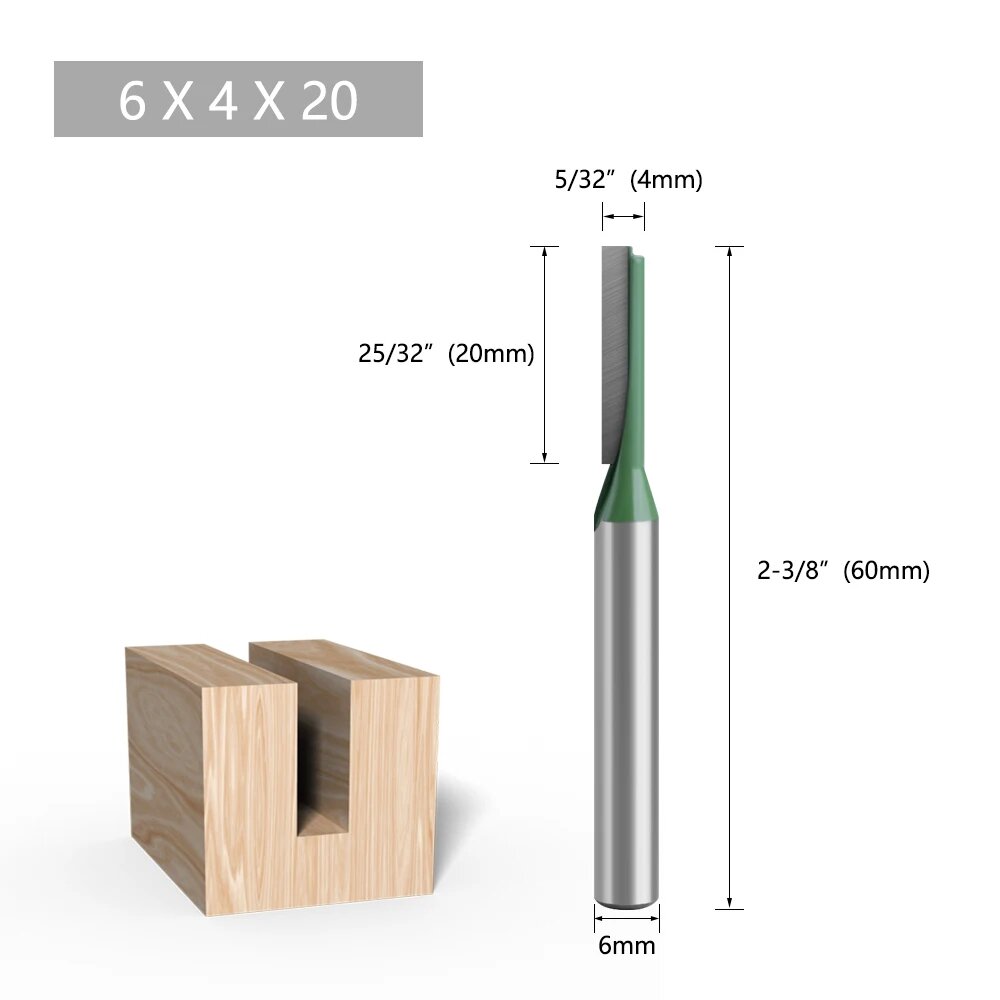 Фреза прямая LAVIE 6x4x20 мм