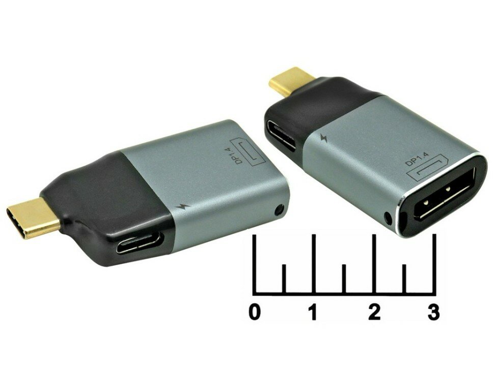 Конвертор Type C штекер/DisplayPort гнездо+Type C гнездо DP1.4