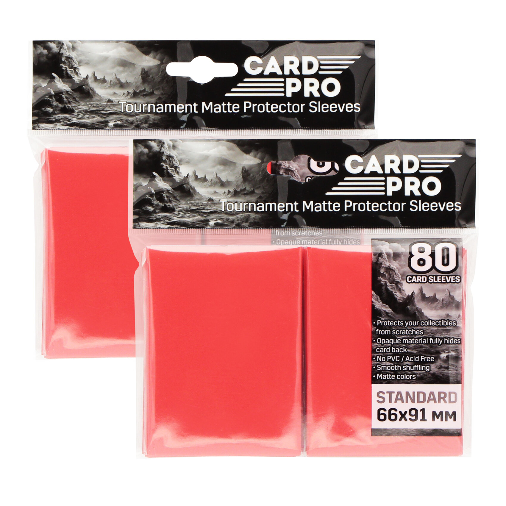 Красные протекторы Card Pro Matte 160 шт. 66x91 мм - для карт MTG, Pokemon
