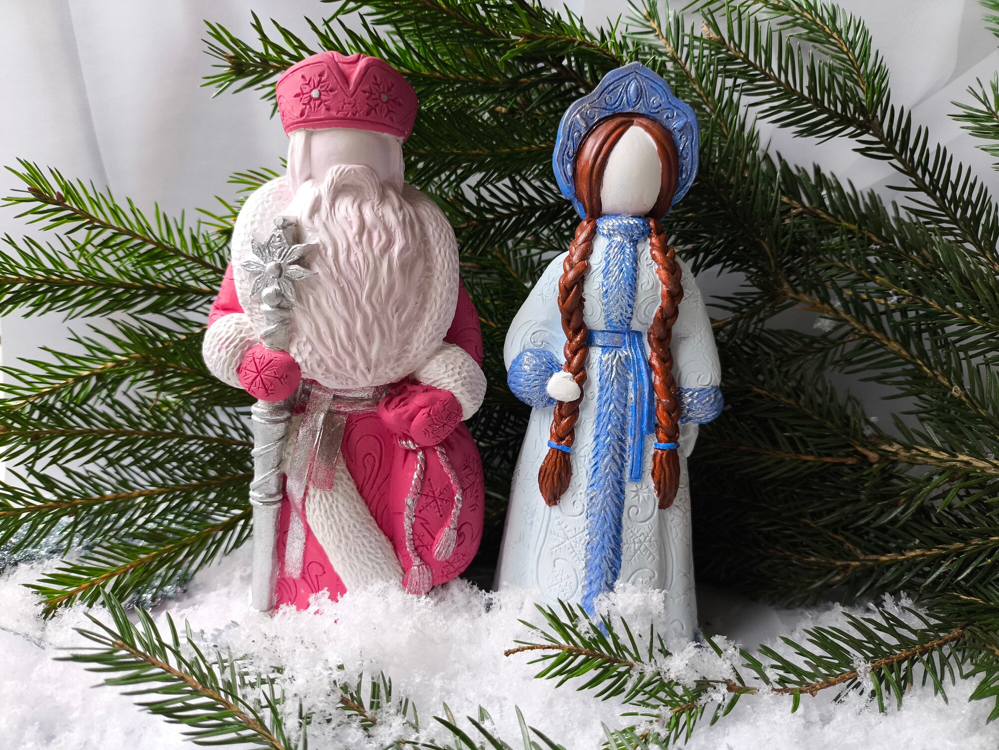 Новогодний декор Дед Мороз и Снегурочка
