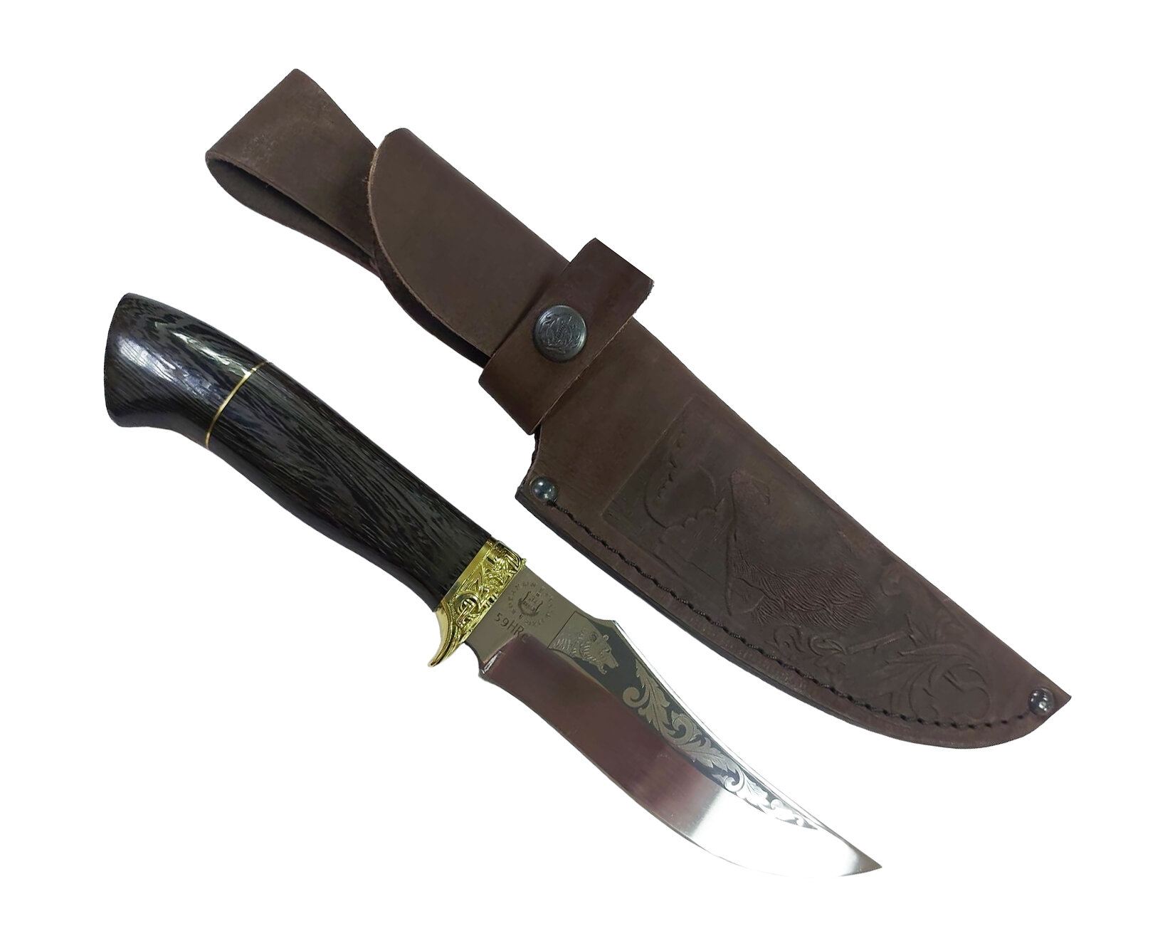 Нож Ладья Клык-2 НТ-27 Р 95х18 рис. венге