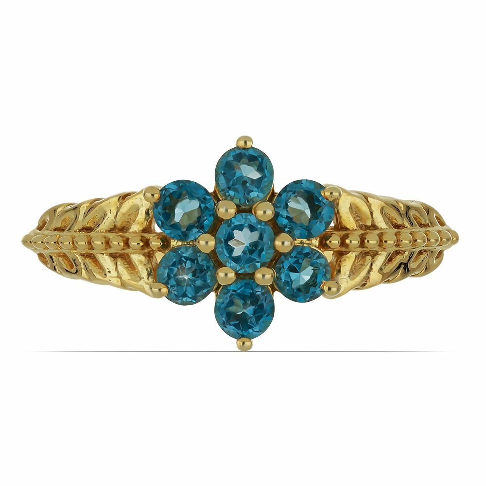 Кольцо, серебро, 925 проба, топаз