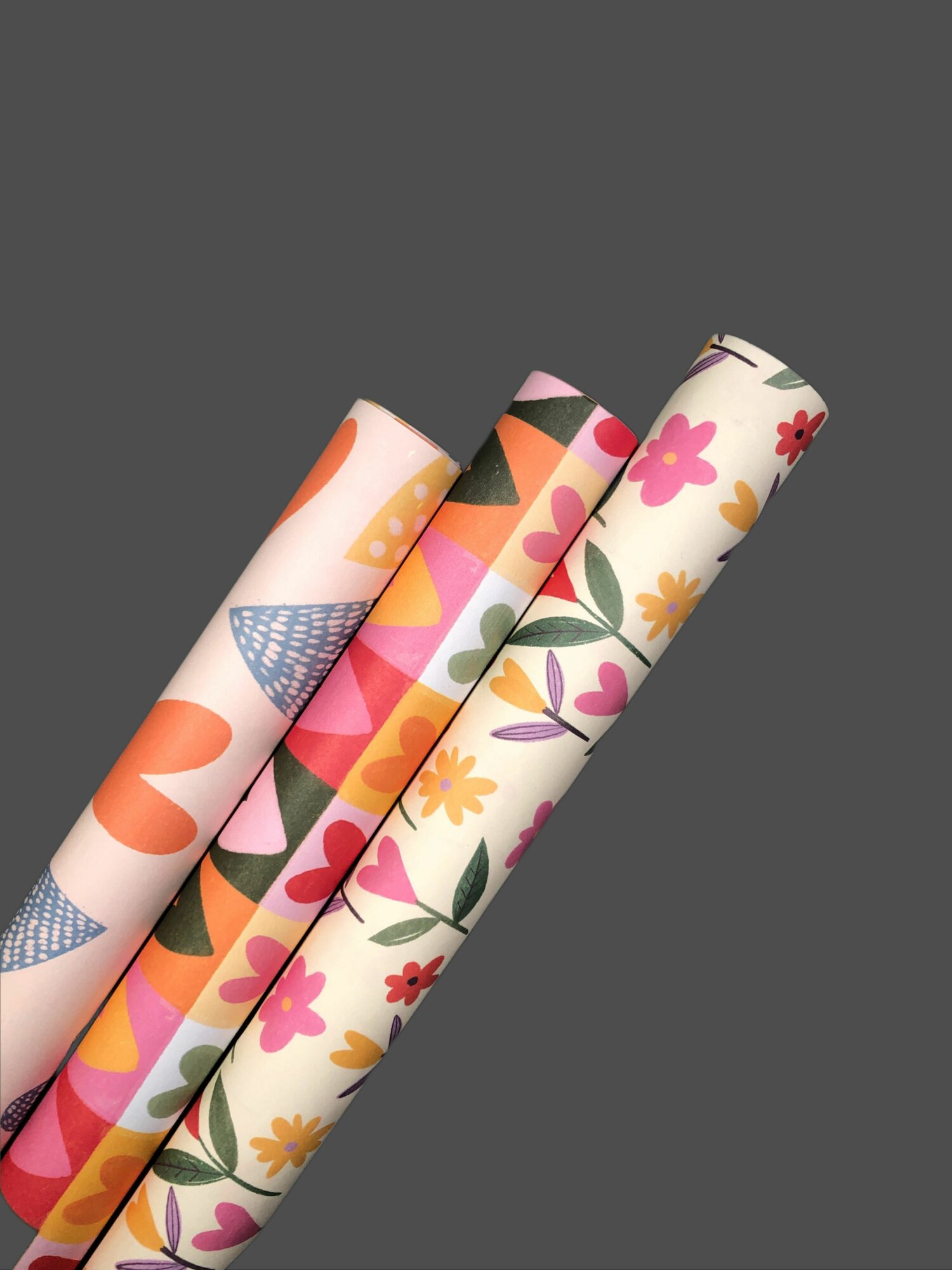 Упаковочная бумага День Св. Валентина mix 2, набор 3 рулона