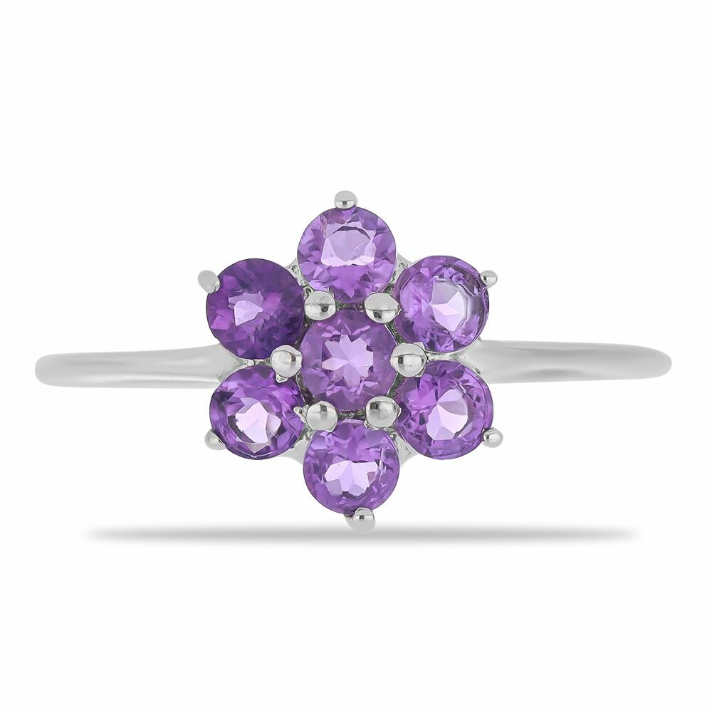 Кольцо, серебро, 925 проба, родирование, аметист