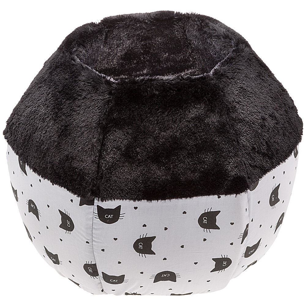 Лежанка-домик для кошек Ferplast MELLOW, кошачьи мордочки, круглая, 40 х 40 см