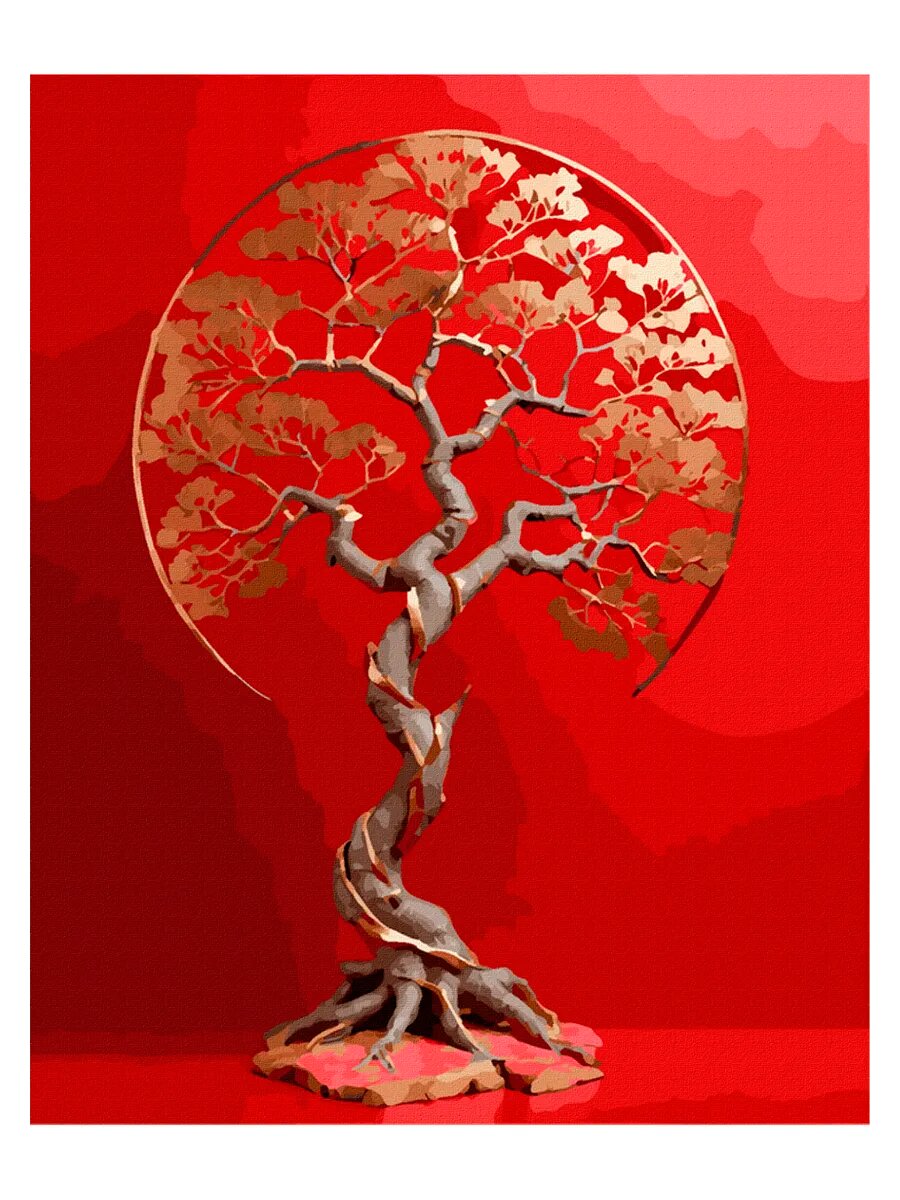 Картина по номерам 40x50, поталь, "Танец Шивы" на красном. Kubanstar