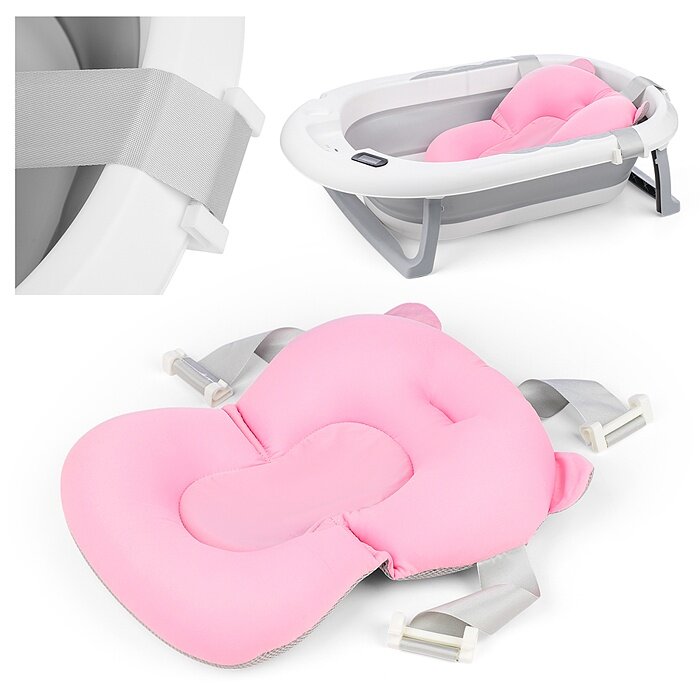 Матрасик для купания Oubaoloon цвет розовый, 30х43 см, с креплениями (00-4798)