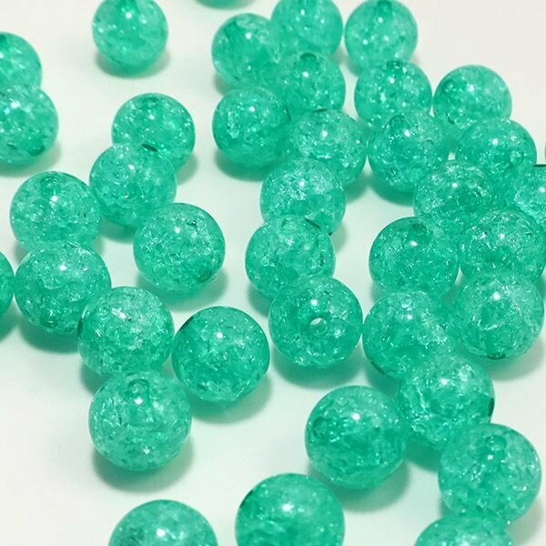 Акриловые бусины с эффектом "кракелюр"16мм (250гр) св. зелёный