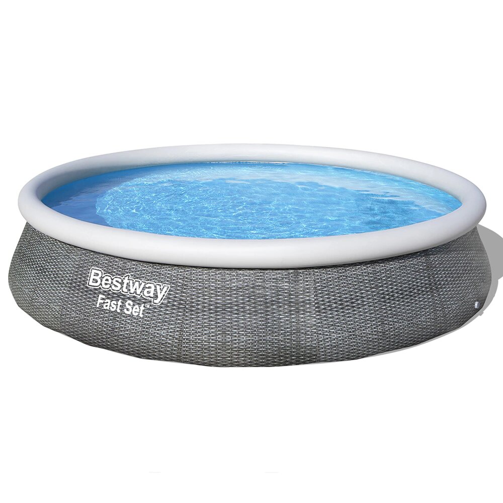 Надувной бассейн Bestway Fast Set ротанг d396х84 см, 7340 л, фильтр