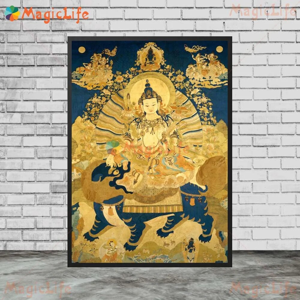 Настенная картина Будда Кали Шива на холсте J, 40X50cm NoFrame