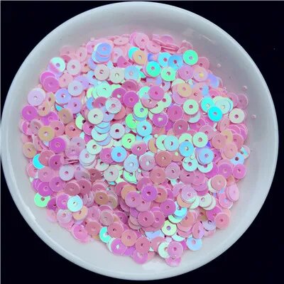 Плоские круглые ПВХ пайетки isequins 3 мм 4 мм 5 мм 6 Розовый, Mix Size 1200pcs 10g, AB Light Pink