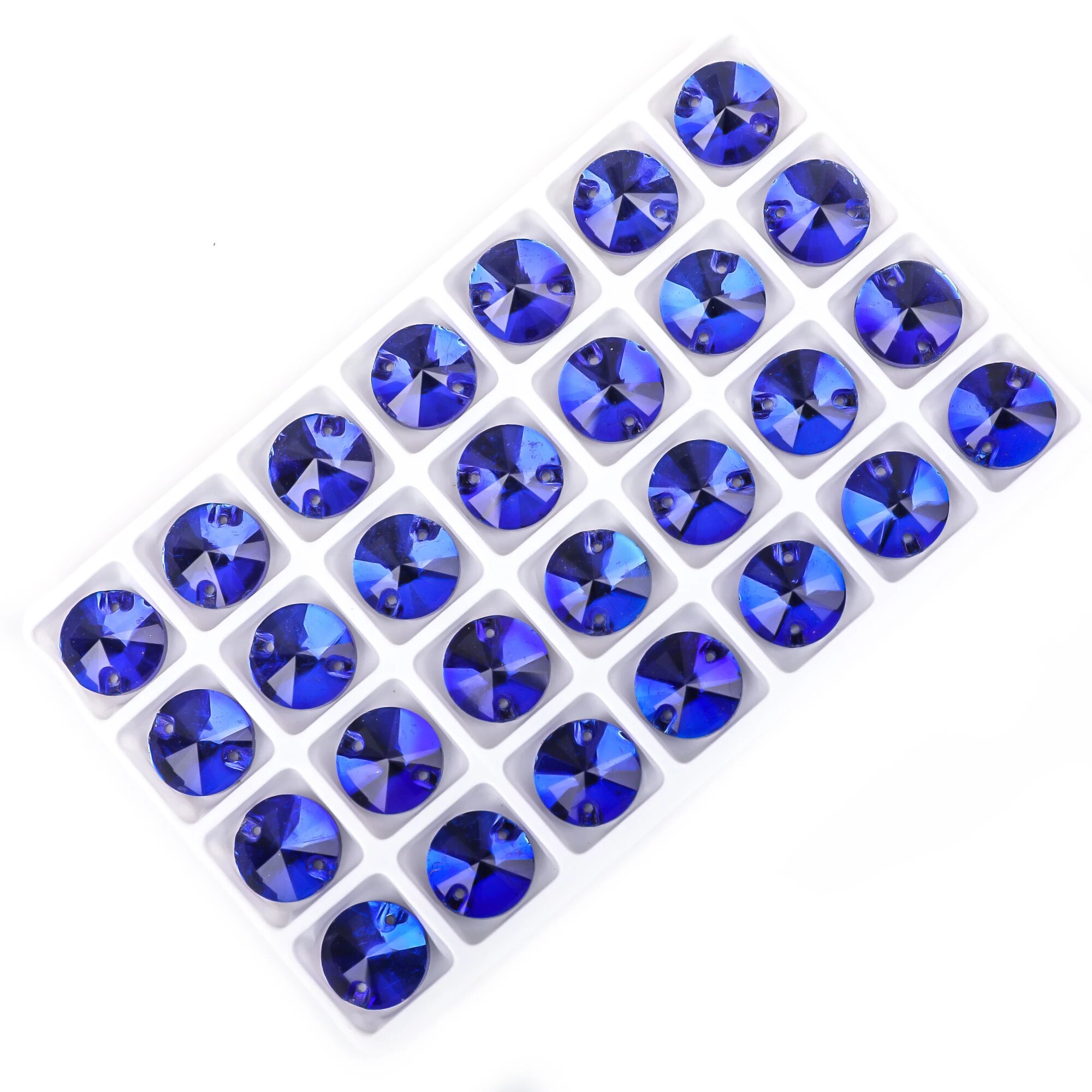 Хрустальные стразы AB для рукоделия Синий, 12mm 40pcs, Sapphire Blue