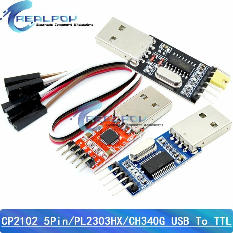 Комплект USB-TTL модулей REALPOY CP2102 / PL2303 / CH340G 1 Set