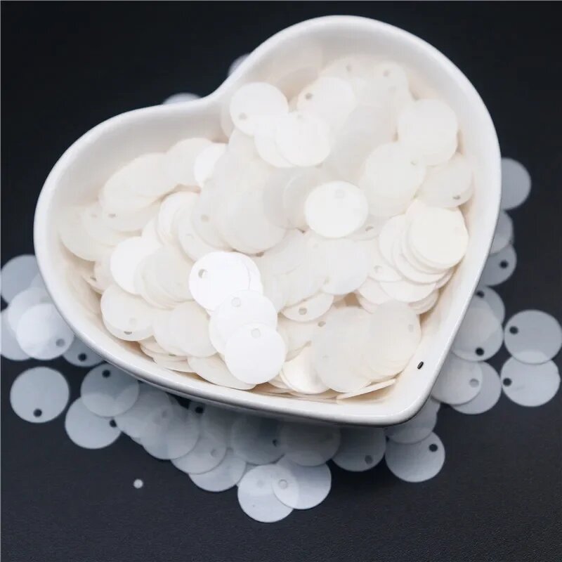 Блестки ПВХ круглой формы 10/15/20/25/30 мм Белый, 25mm20gram, matte white