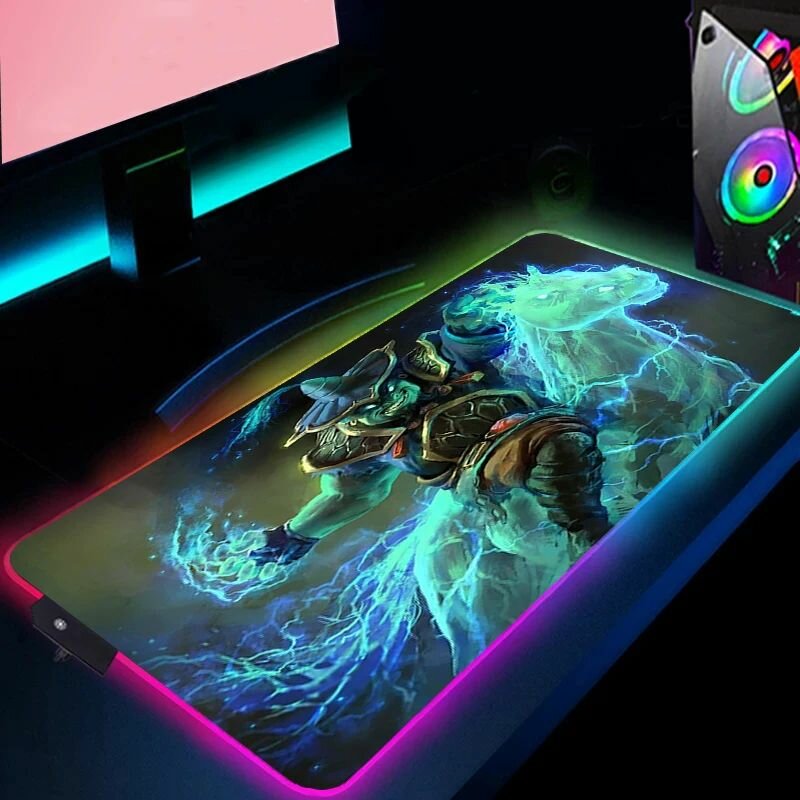 Коврик для мыши "Dota 2", игровой, с подсветкой, нескользящий, прошитые края 40x90xxl