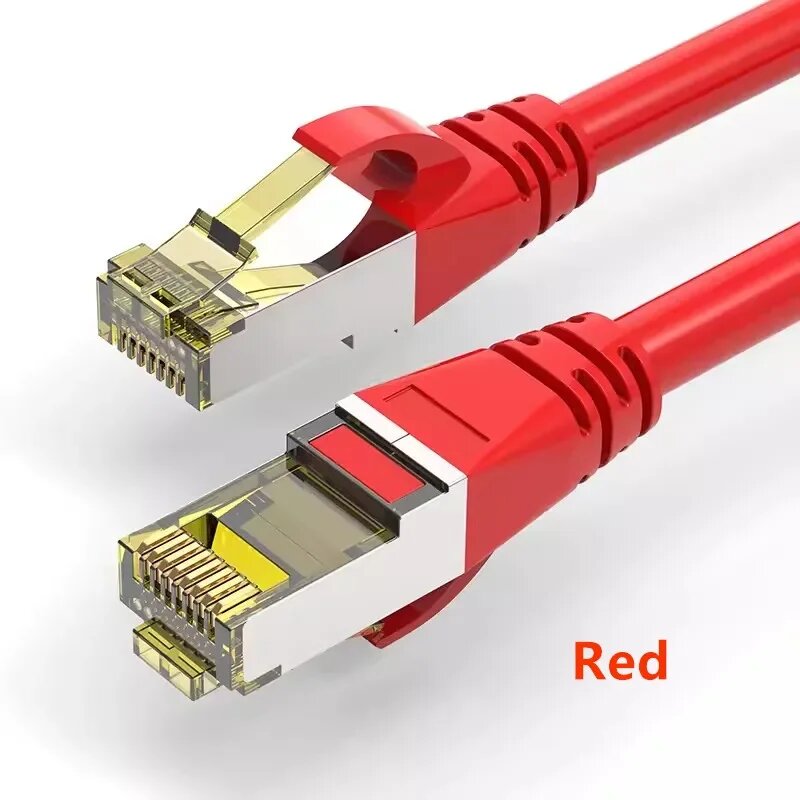 Экранированный сетевой патч-корд Cat 6A RJ45 30 м 8pcs, Red, 1m