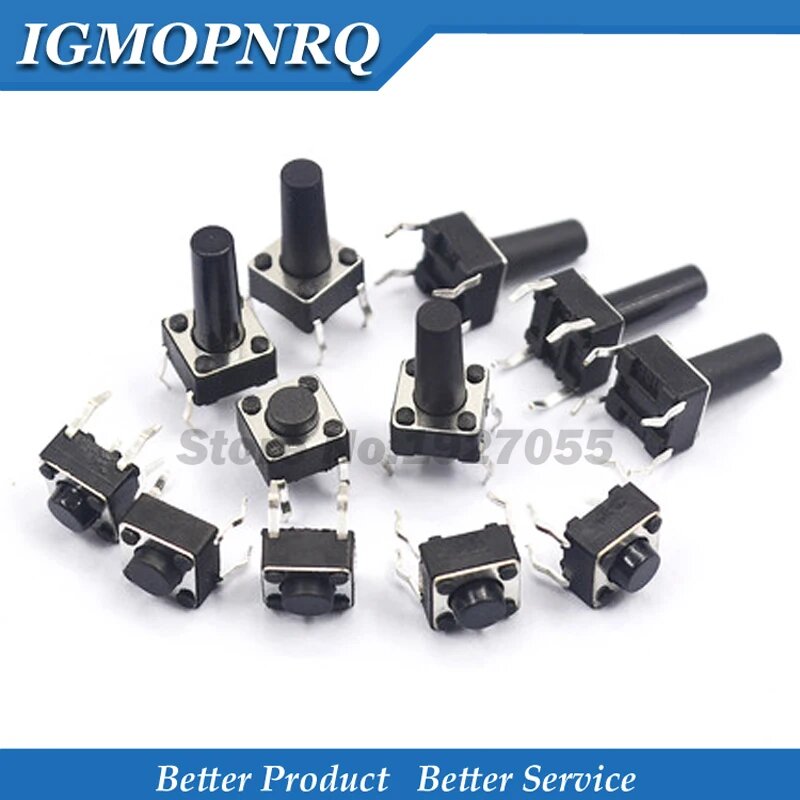 DIP-переключатель 4Pin, 6x6x10mm, Цвет: 6