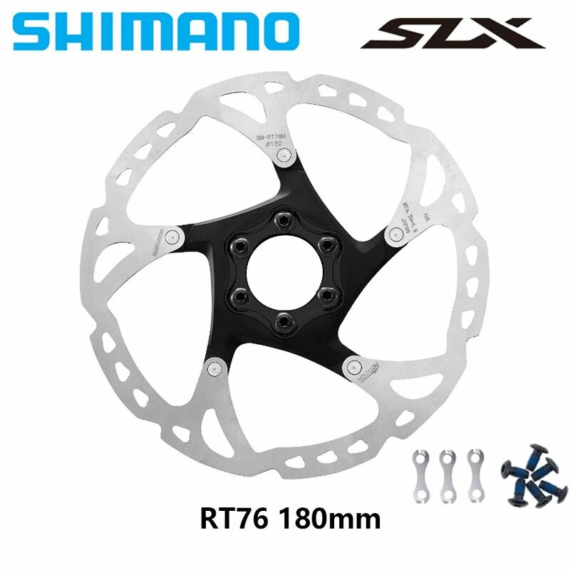 Тормозной диск Shimano SM-RT76, 180мм, крепление 6 болтов, нержавеющая сталь, без коробки (OEM)