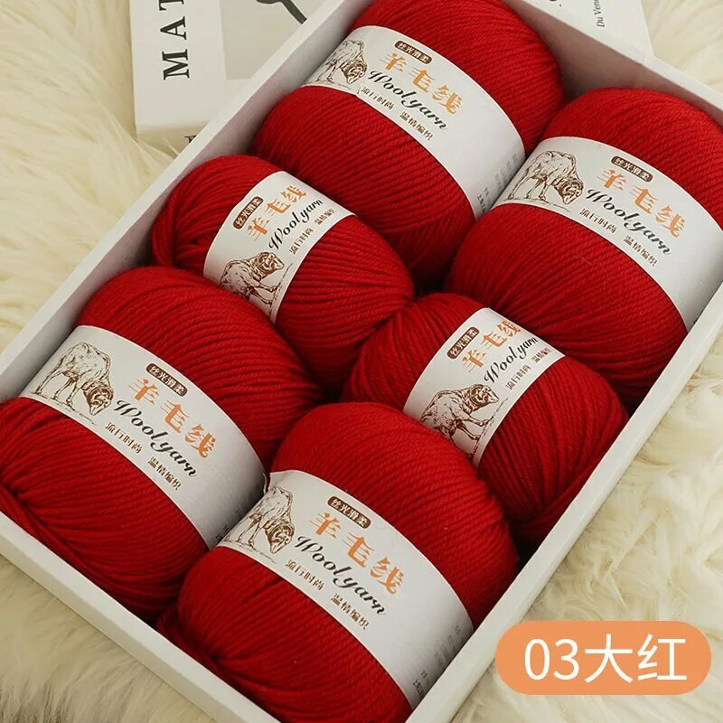 ALLISWEL 100% Мериносовая Шерсть Пряжа 4-слойная для вязания Красный, 3(1 ball not 6balls)