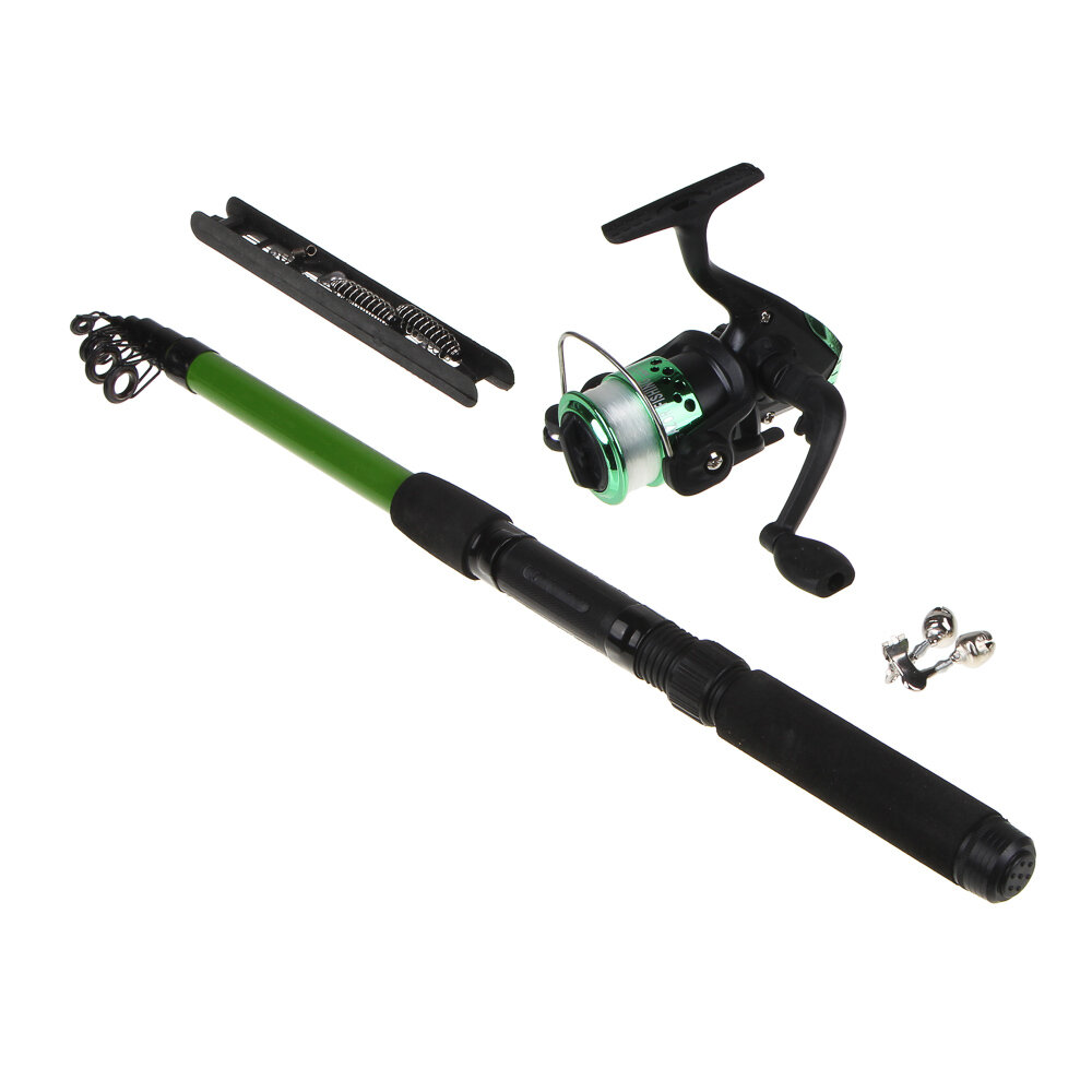 Набор для рыбалки: спиннинг телескопический 2,1 м с катушкой и оснасткой, в чехле