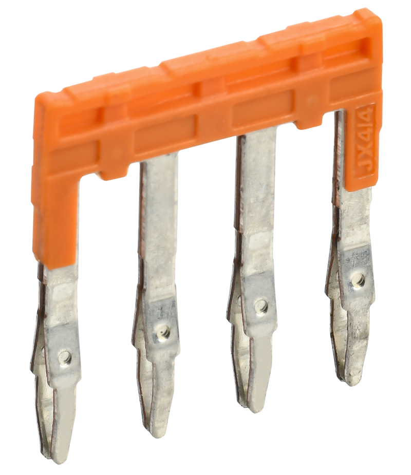 Перемычка для клеммной колодки IEK / ИЭК гребенчатая для CP 4мм2, оранжевый, 2 зажима, 4PIN 32А 1000В / электрика