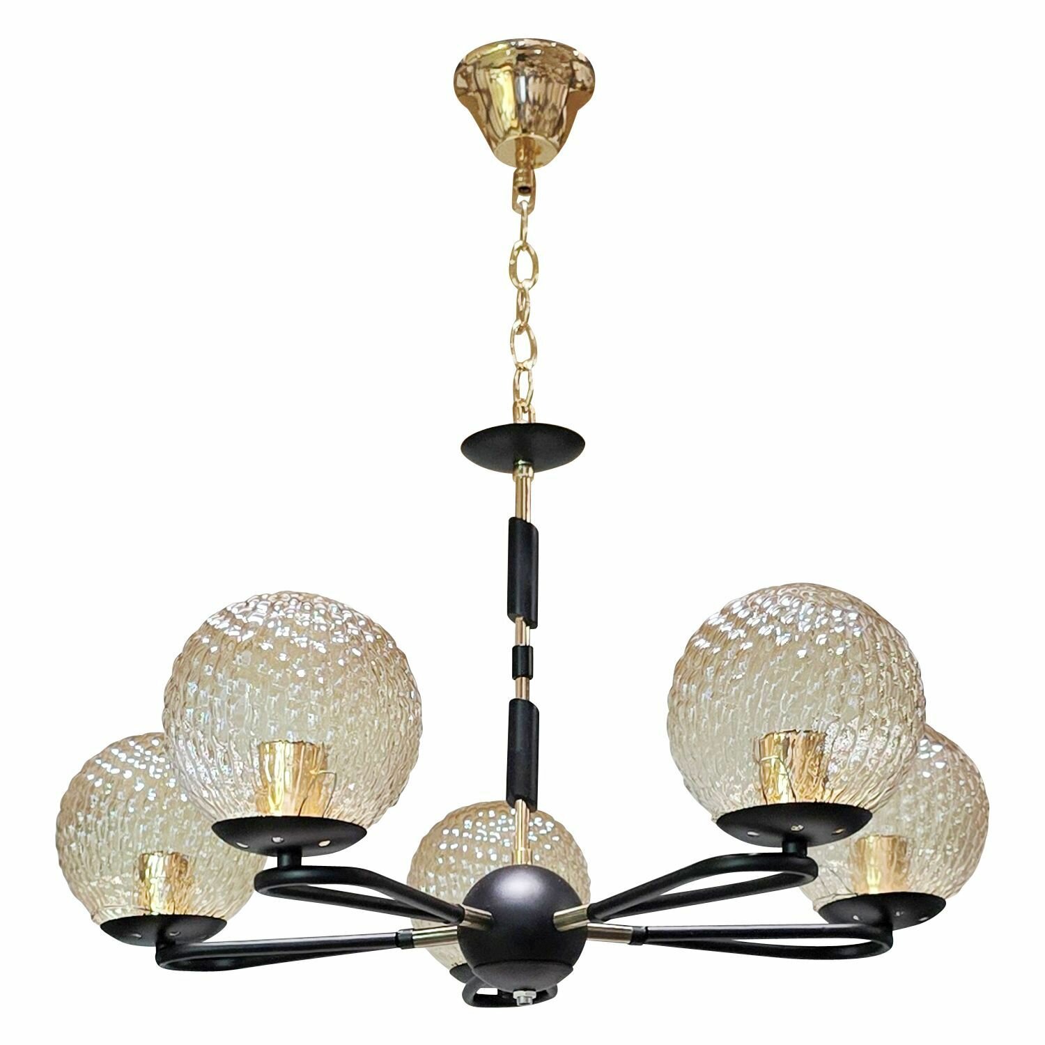 Люстра подвесная, CC05965/5, Цвет - Черный - Золотой, Е27
