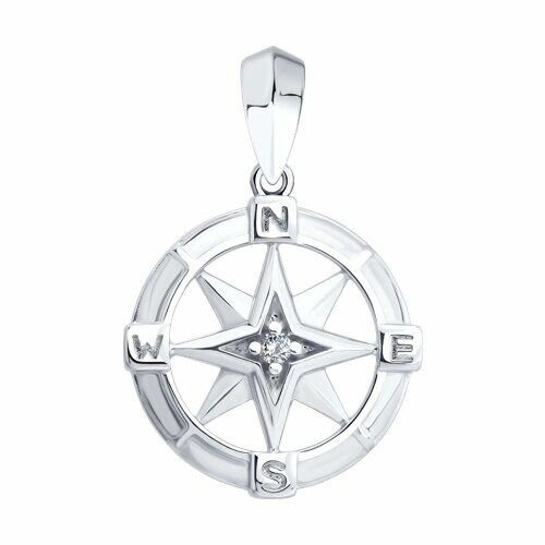 Подвеска, серебро, 925 проба, родирование, фианит