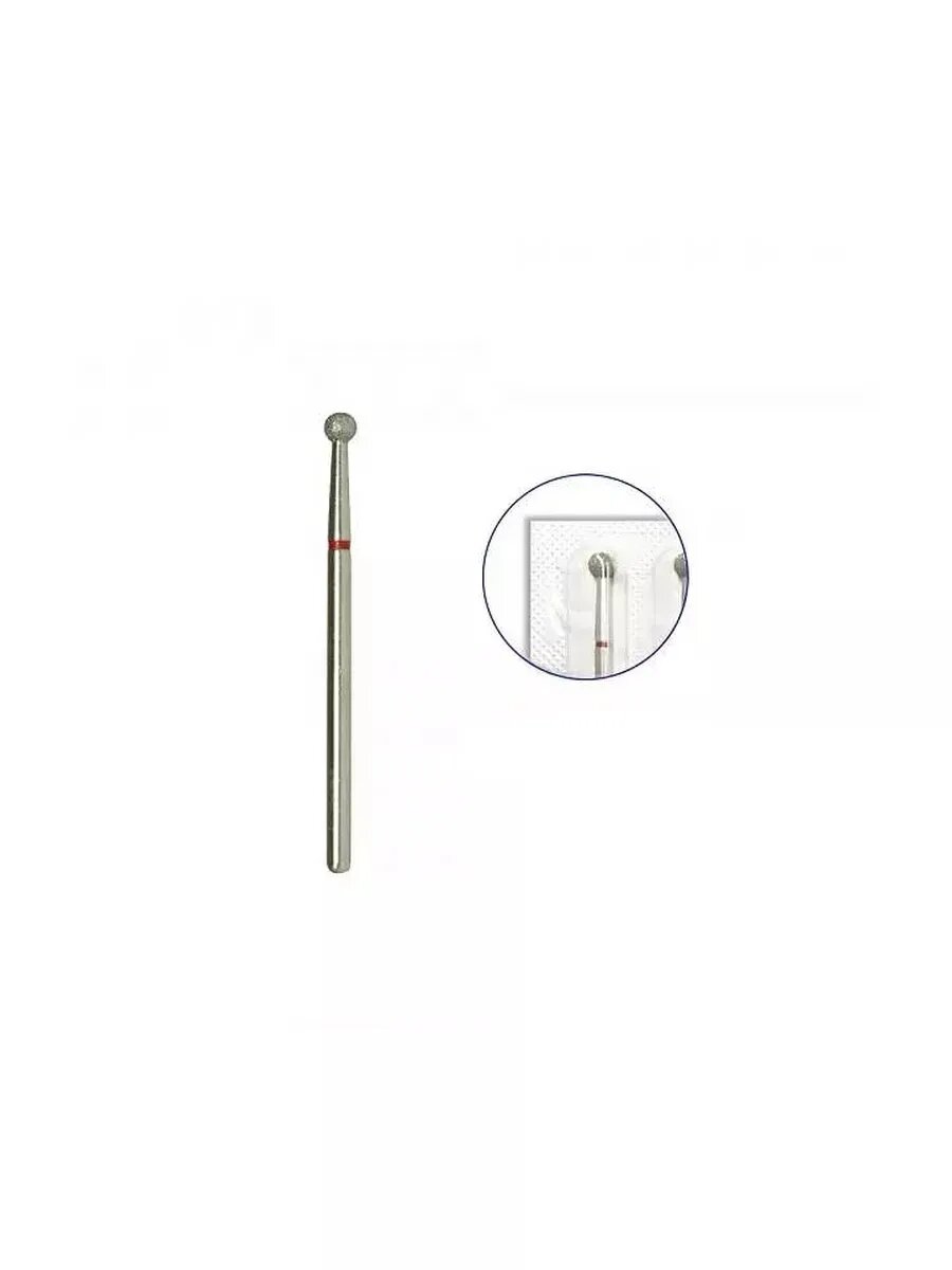 Фреза алмазная RuNail Professional, сферическая, для маникюра, абразив мелкий, 3,1мм