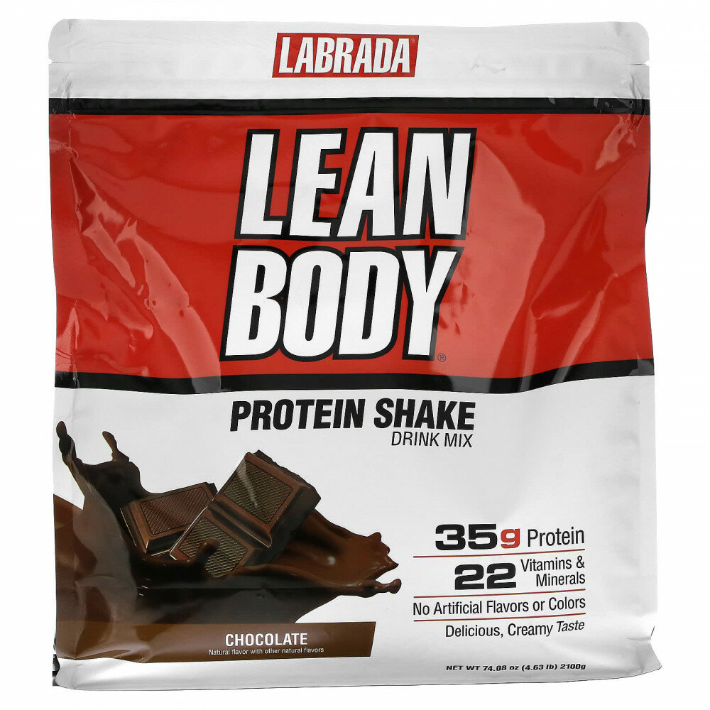 Labrada Nutrition, Lean Body, протеиновая смесь для приготовления коктейля, со вкусом шоколада, 2100 г (4,63 фунта)