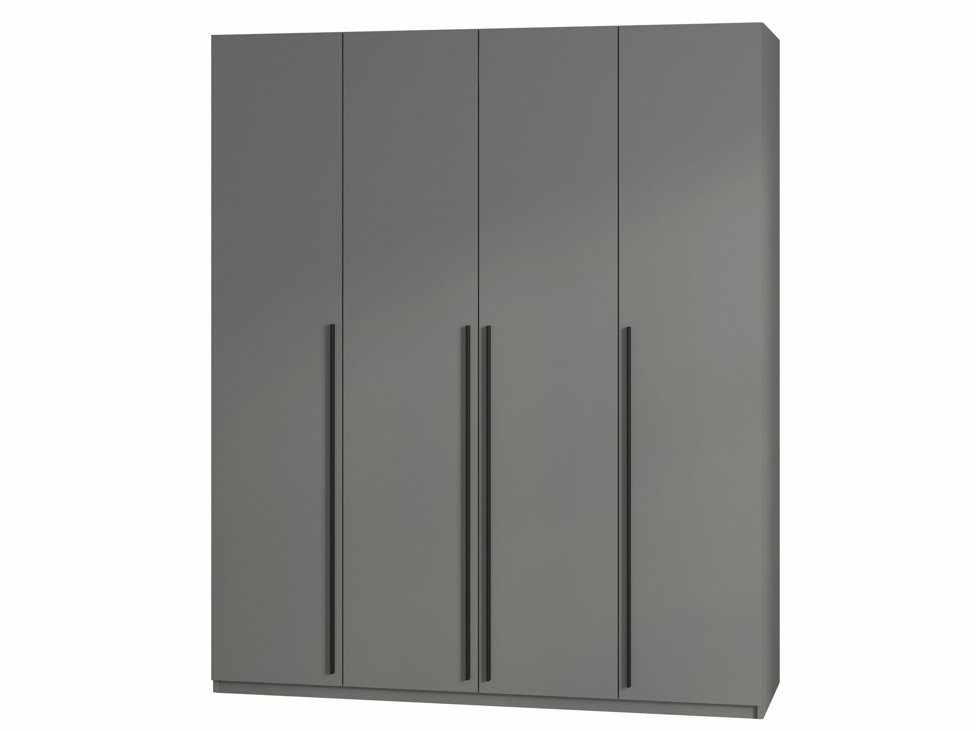Шкаф распашной МногоМеб Лаура 4 160х40х190 четырехстворчатый, темно-серый