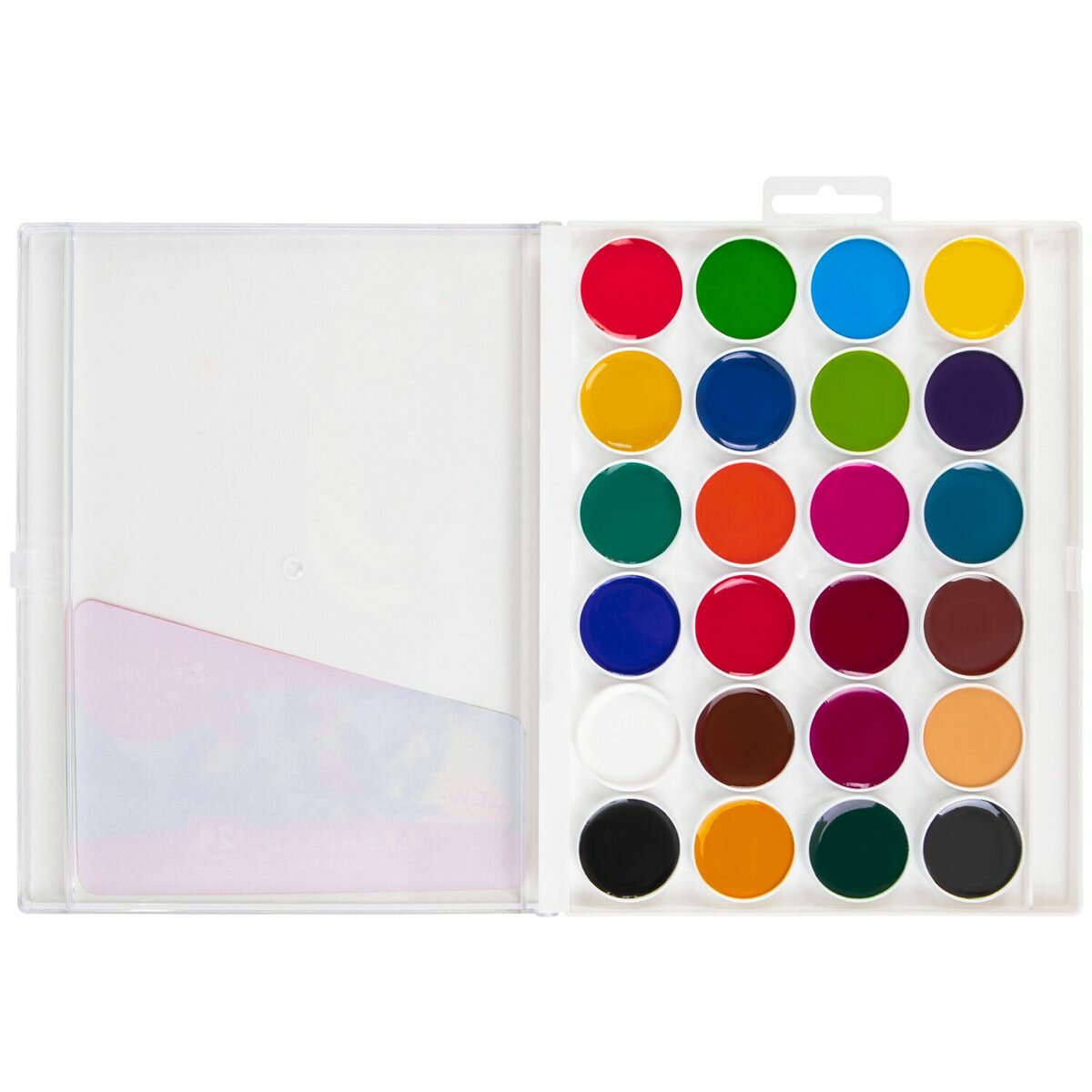 Краски акварельные медовые 24 цвета Brauberg "Магия цвета New", круглые кюветы, пластиковый пенал, (192365)