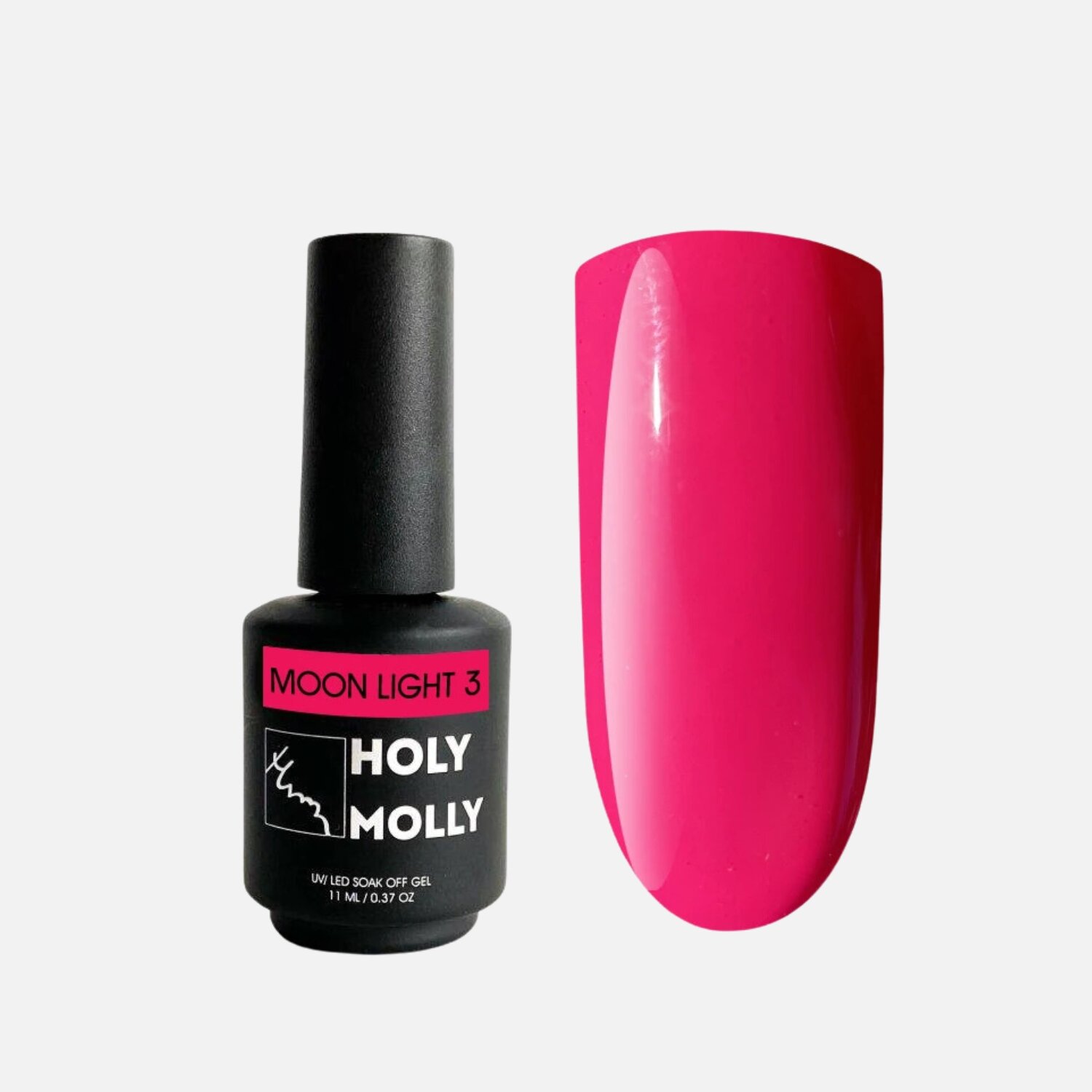 Гель-лак Holy Molly Moon Light №03 11 мл малиновый, светится в темноте