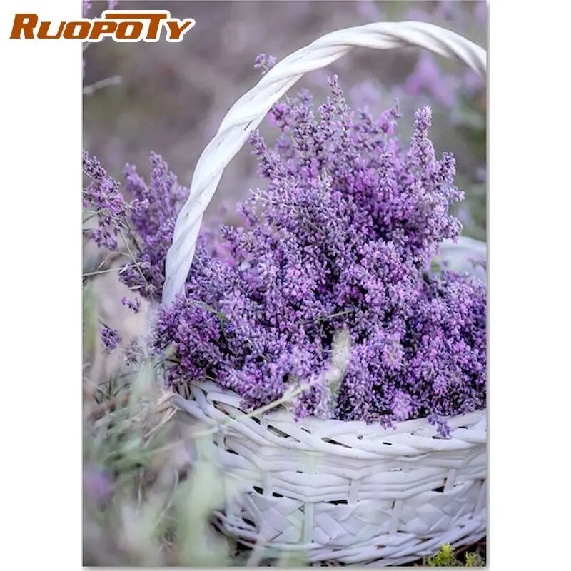 Алмазная картина RUOPOTY фиолетовая Сиреневый, Square 20x30cm, DZDP44446