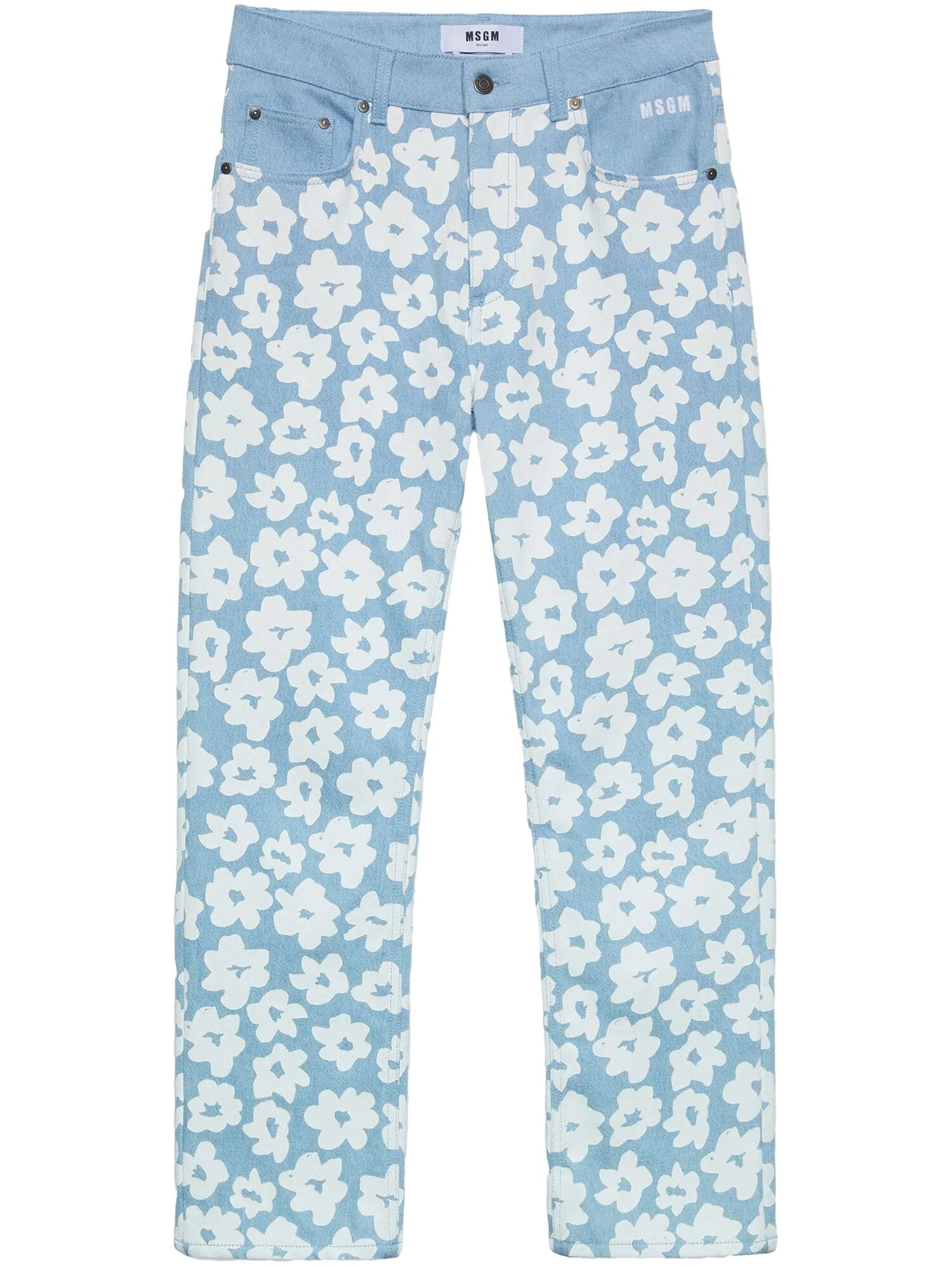 Брюки Прямые брюки с цветочным принтом