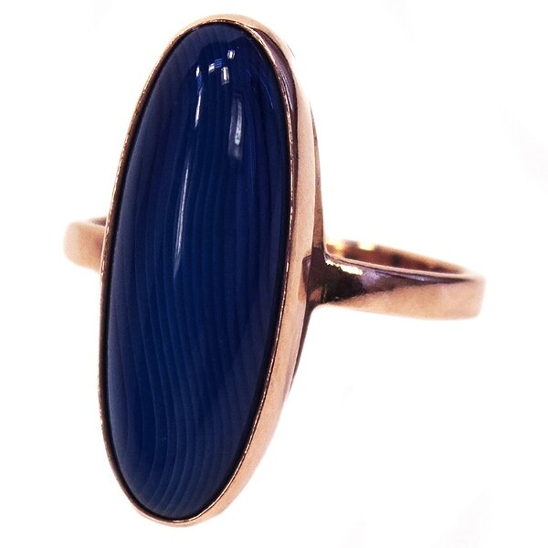 Кольцо, серебро, 925 проба, родирование, агат