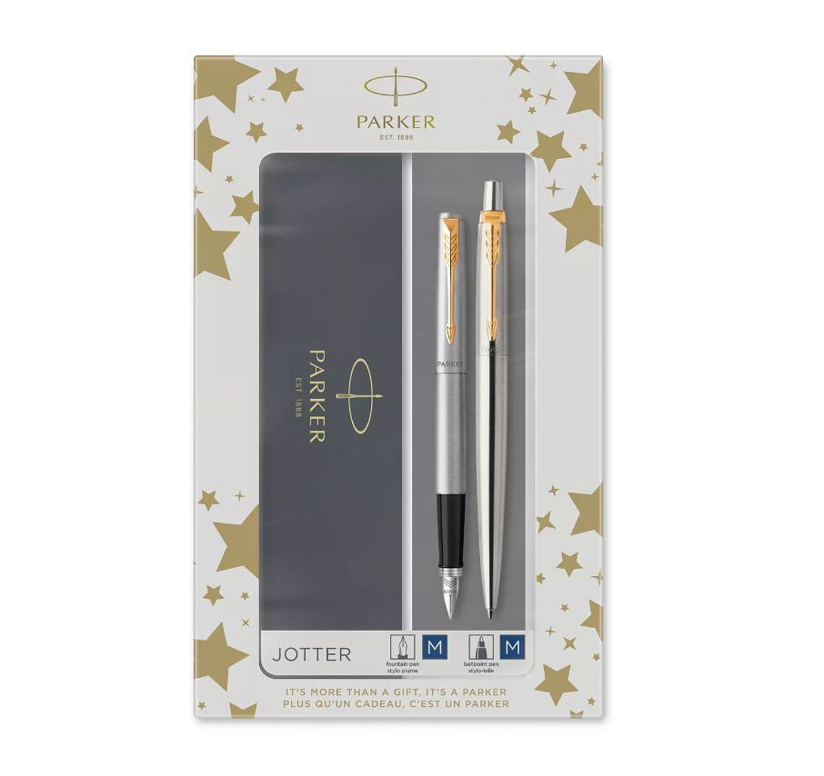 Набор ручек Parker Jotter Core FK691 (CW2093257) Stainless Steel GT сталь нержавеющая подар. кор. руч