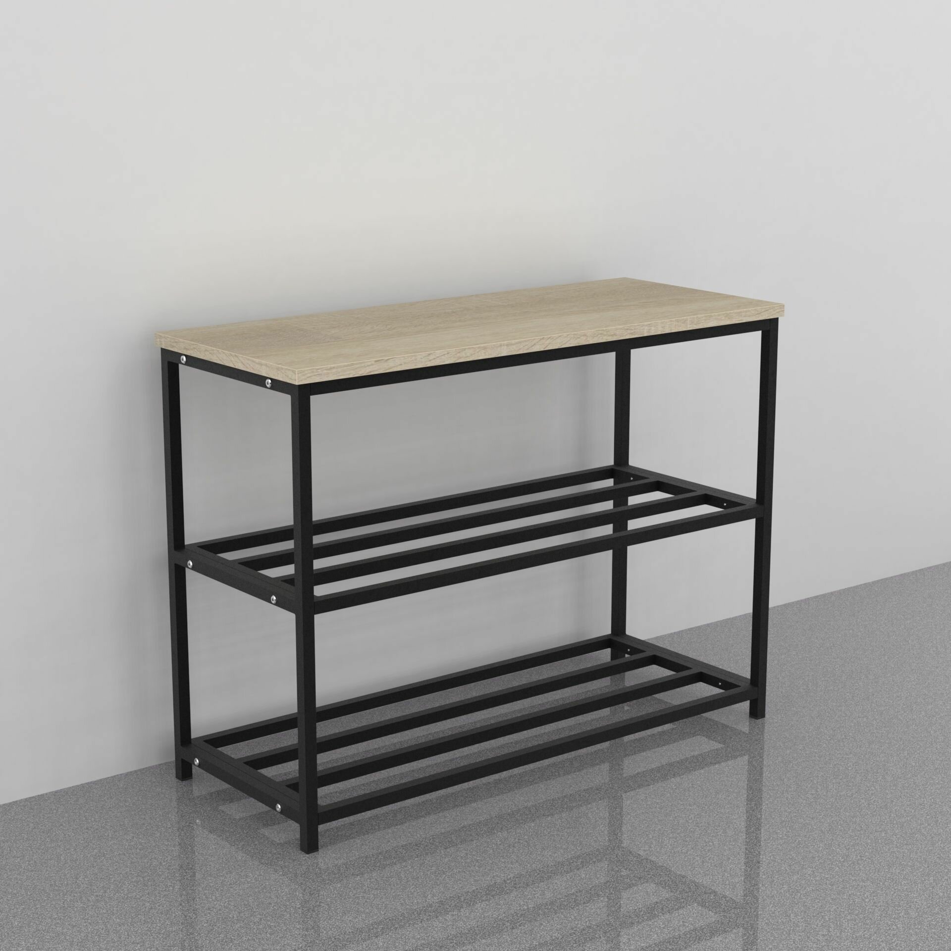 Обувница "Позитив Спецторг", модерн, дуб санома светлый, металл, 73х30х55 см, максимальная нагрузка 150кг