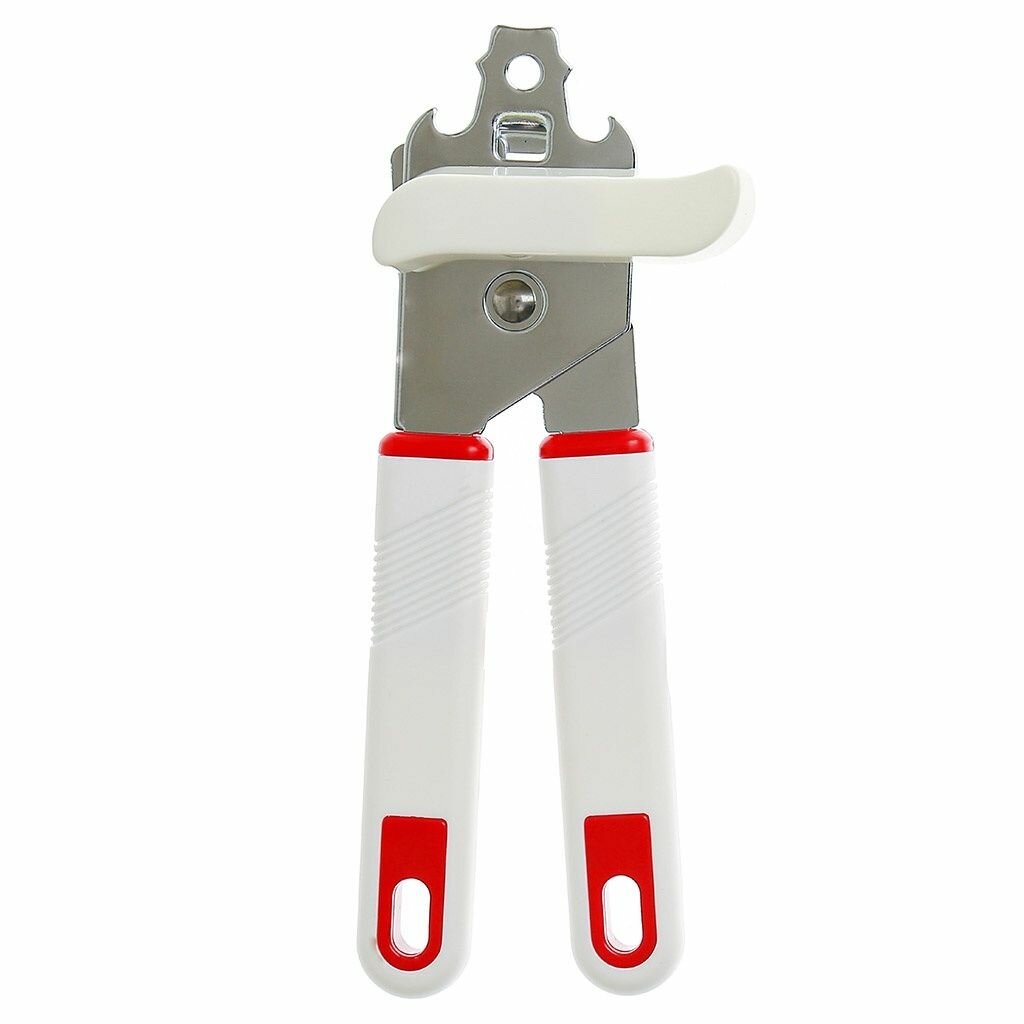 Консервовскрыватель КНР "Бабочка", Аист, нержавеющая сталь, 19х5х5 см, с открывашкой, пластмассовые ручки