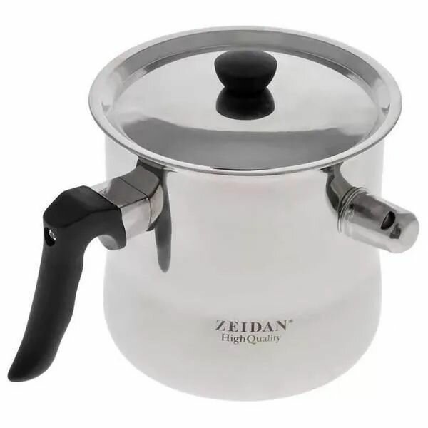 Моловарка Zeidan из нержавеющей стали, 2 л, металлическая крышка, бакелитовая ненагревающаяся ручка, двойные стенки