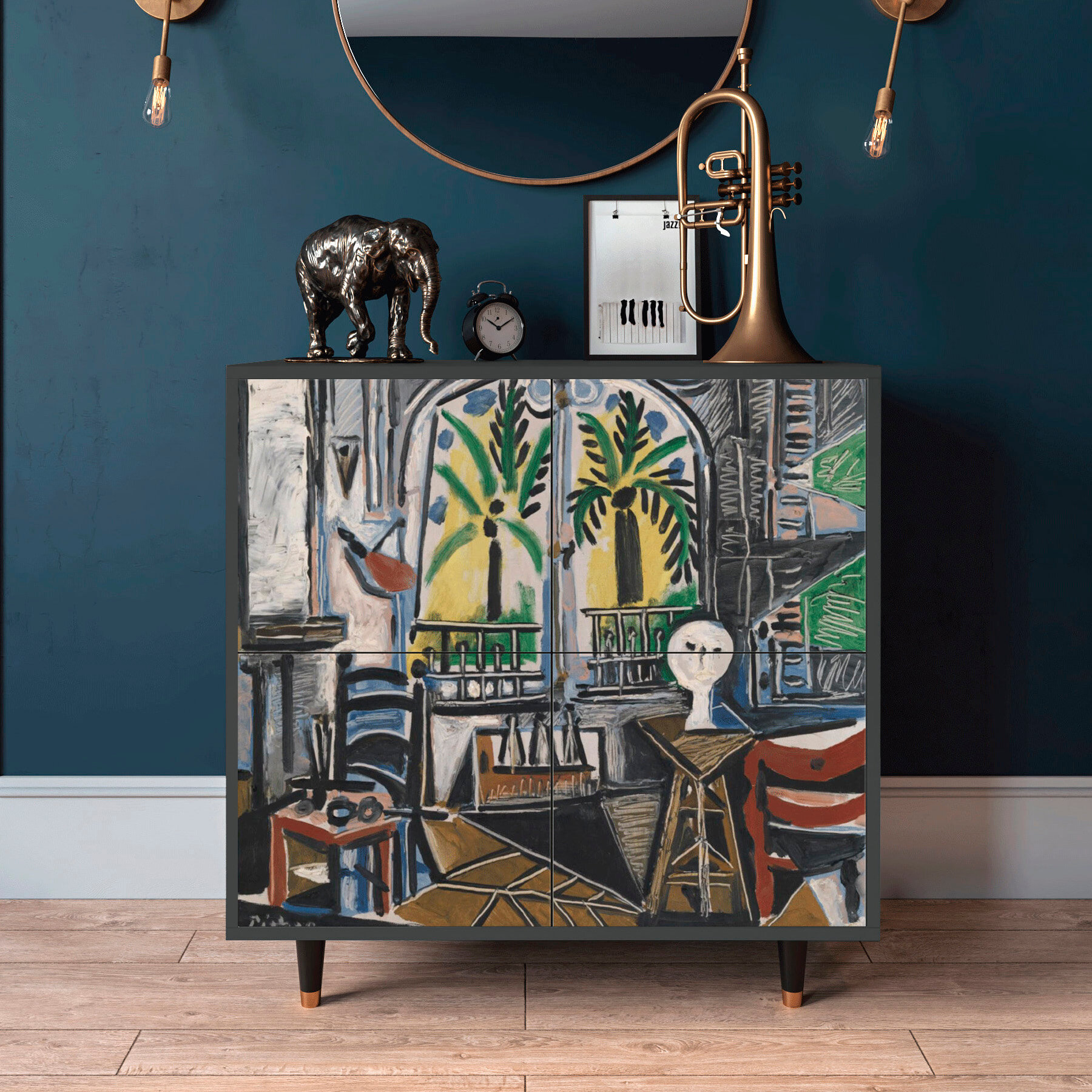 Комод - STORYZ - BS3 The Studio by Pablo Picasso, Размер - 94 x 96 x 48 см, Цвет корпуса - Антрацит