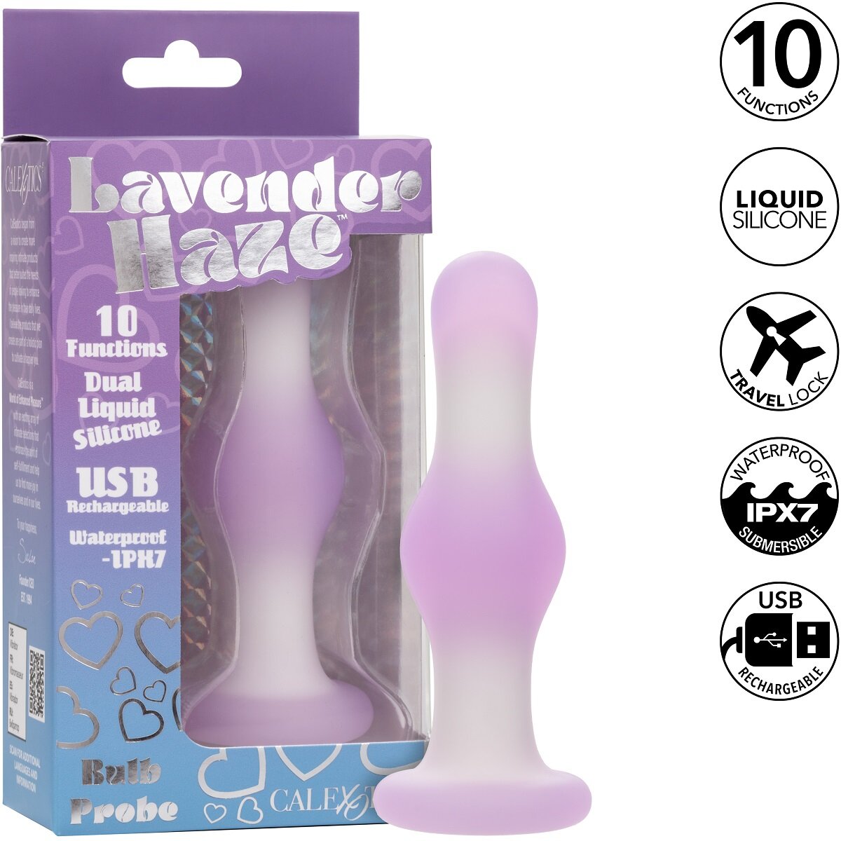 Анальная пробка с вибрацией Lavender Haze Bulb Probe лавандовый 10,25 см