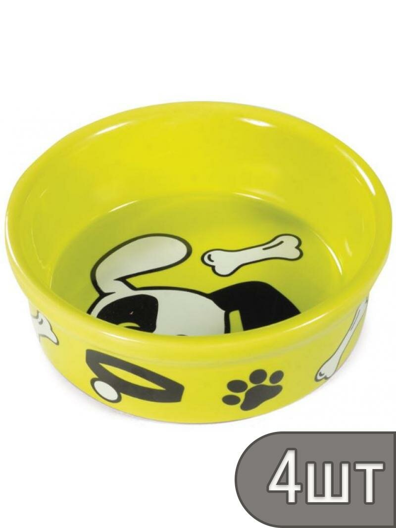 Triol Набор 4 шт Миска керамическая "Барбос", 0,25л