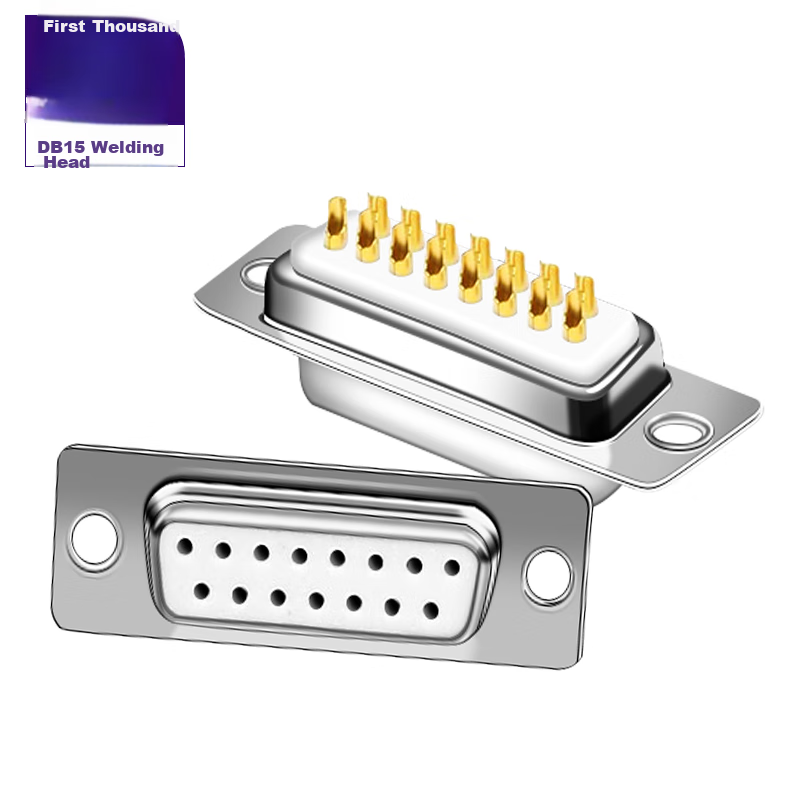SHOCHAN DB15 Soldering Connector, 2-Row 15-Pin Female Header Interface Plug Solder Wire Connector, One Pair 2 Pieces, SQ-DB104