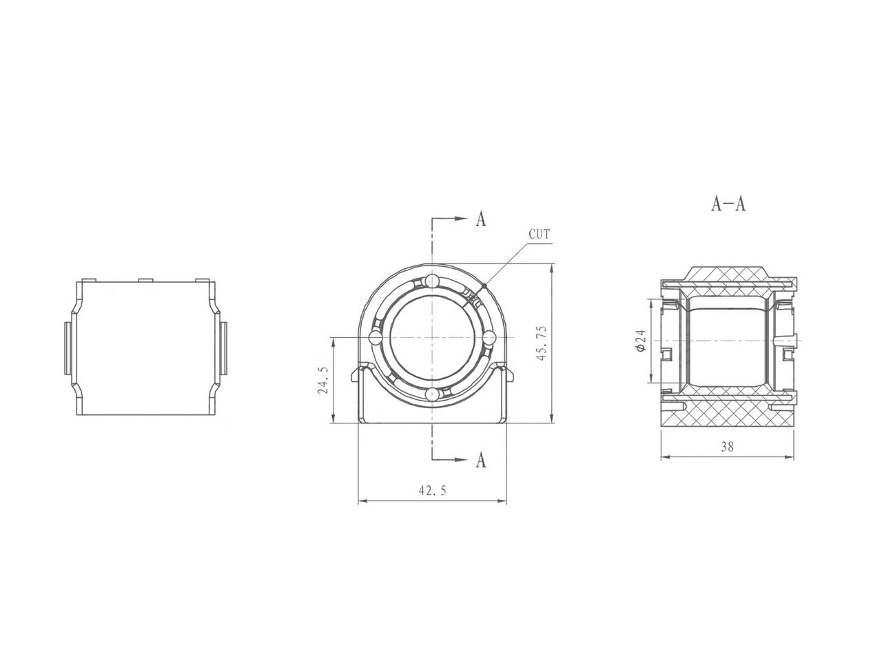 UNIO RMP-10076 (0350621 / 13281782 / 13346848) втулка стабилизатора втулка переднего стабилизатора Chevrolet