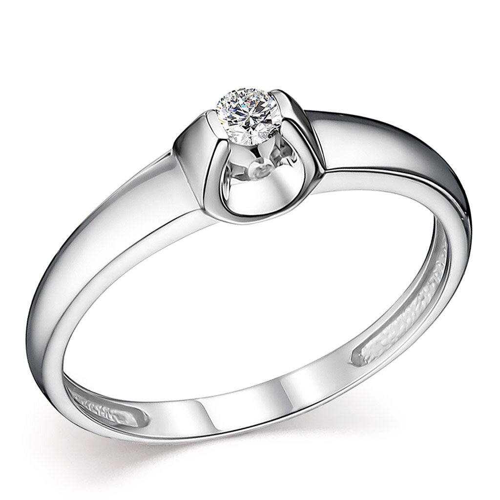 Кольцо помолвочное, белое золото, 585 проба, бриллиант