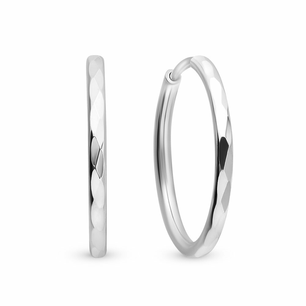 Серьги конго, серебро, 925 проба, родирование